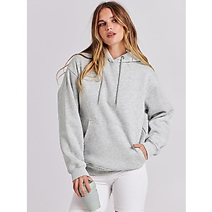ANRABESS Women's Oversized Fleece Hoodies Basic Pullover Sweatshirt Fall Fashion 2025 Outfits Trendy Y2k Teens Preppy Clothes Heather Gray-L