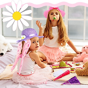 Girls Tea Party Set Includes 10 Pcs Hats Fan Tea Party Gloves Small Pink Purse Feather Boas Toy Tea Sets for Little Girls Kids Children Birthdays Easter Party Supplies Accessories