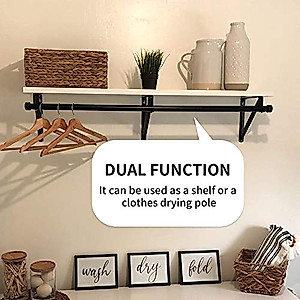 Kunzye 4 Pack of Closet Rod Brackets,Heavy Duty Black Closet Shelf & Rod Brackets,Closet Shelves Bracket with Rod Shelving Support, with Screws