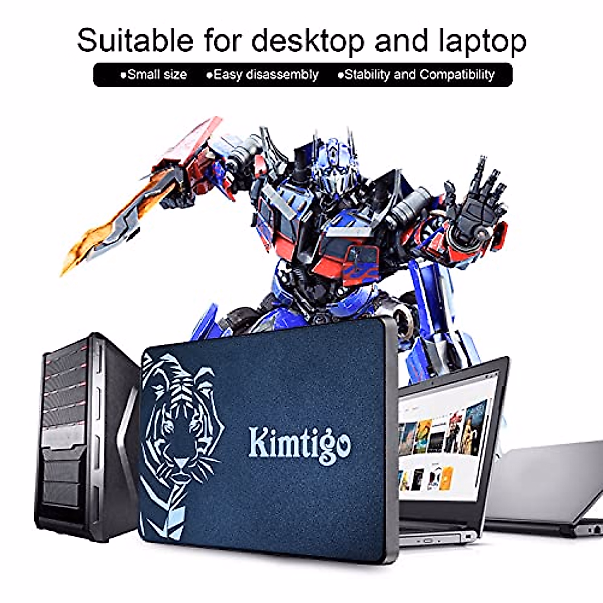 kimtigo 2.5" Internal SSD 1TB, 3D NAND Solid State Drive, SATA III 6Gb/s 2.5 inch 7mm (0.28”), Read up to 550MB/s