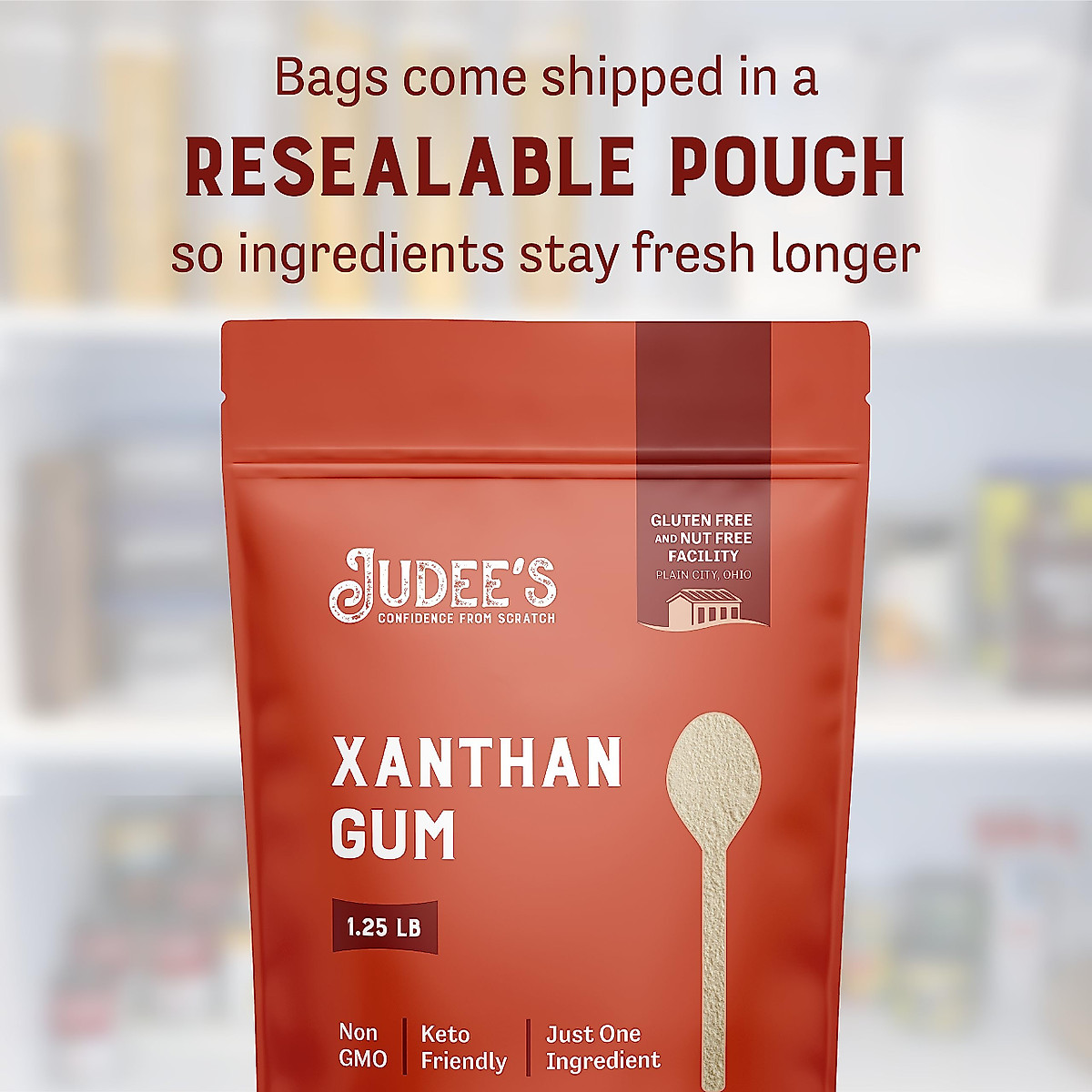 Judee's Xanthan Gum - 20 oz - Baking Supplies - Delicious and 100% Gluten-Free - Great for Keto Syrups, Soups, and Sauces - Enhances Texture and Thickens Dough and Baked Goods