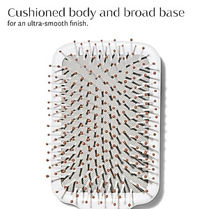 T3 Smooth Paddle Brush | Cushioned Body and Wide Flat Base for Gentle Styling | Heat Resistant Bristles