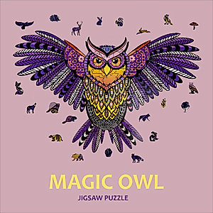 Large OWL Wooden Jigsaw Puzzle for Adults Animal Jigsaw Puzzle Best Gift for Her Him Birthday Christmas 5th Anniversary Family Game Educational Toy Owl Wood Wall Decor