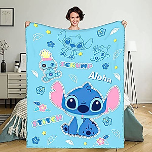 Cartoon Anime Blankets Soft Flannel Throw Blanket Gifts Suitable for Kids and Adults,Warm Home Bed Sofa Christmas/Halloween Blanket Suitable for All Season（50"X40"）