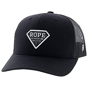 HOOEY Women's Rope Like A Girl Diamond Patch Mesh Ball Cap Black One Size
