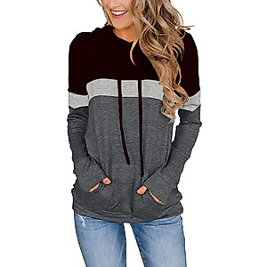 MixShe Women's Long Sleeve Sweatshirts - Lightweight Hoodies, Casual Tunics and Tees in Black and Gray