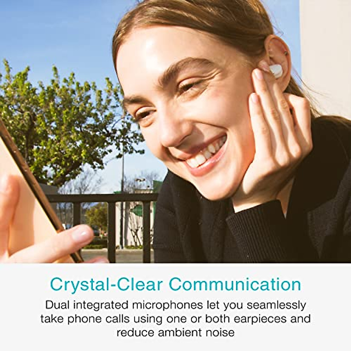 MEE audio Pebbles True Wireless Earbuds - Bluetooth 5.3 Low Profile in Ear Lightweight Headphones with Headset Microphone & Call Noise Reduction for Gym/Workouts/Sports and Gaming, Sandstone