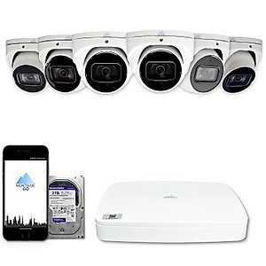 Montavue UltraHD Security Camera System, 6pcs 4K 8MP IP PoE Turret Cameras, 8ch POE NVR, IP67 Weatherproof, 100ft IR Night Vision, Built-in Mic, IVS, Motion Detection, 2TB Pre-Installed Hard Drive