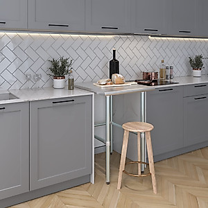 AmGood Stainless Steel Work Table Open Base | NSF Kitchen Island Food Prep | Laundry Garage Utility Bench (30" Long X 30" Deep)