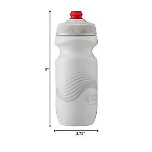 Polar Bottle - Breakaway - 20oz Wave, Ivory & Silver- Insulated Water Bottle for Cycling & Sports, Keeps Water Cooler Longer, Fits Most Bike Bottle Cages