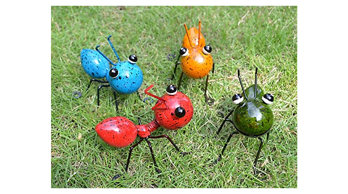 GIFTME 5 Colorful Metal Ant Garden Decor Set - Outdoor Art
