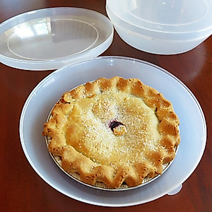 2 Pack - Evelots Pie Keeper-Carry-Stay Fresh-Hinged Lid-Cookie,Donut-Fridge/Freezer
