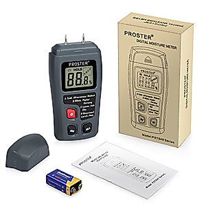 Proster Digital Wood Moisture Meter Handheld LCD Moisture Tester Damp Moisture Tester Detector for Firewood Paper Humidity Measuring