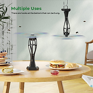 Fly Fan for Tables, 3 Pcs Repellent Indoor and Outside, Portable Table Fan, Trap with Holographic Blades Restaurants, Parties, Barbeque