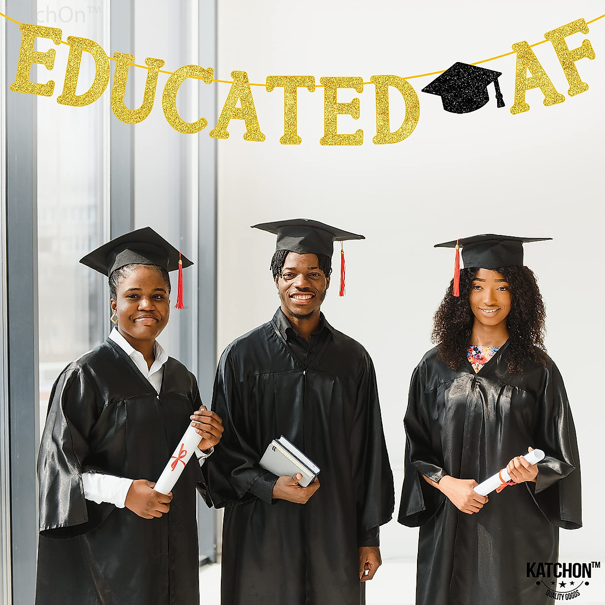 KatchOn, Gold Glitter Graduation Banner - 10 Feet, No DIY | Graduation Banner for Graduation Party Decorations | Graduation Decorations, Congratulations Decorations| Funny Graduation Decorations 2023