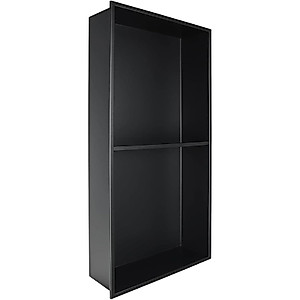 Greenspring Shower Niche 24" X 12" for Shower Wall|Stainless Steel Shower Niche Matte Black|No Tile Needed Wall Niche for Bathroom Storage