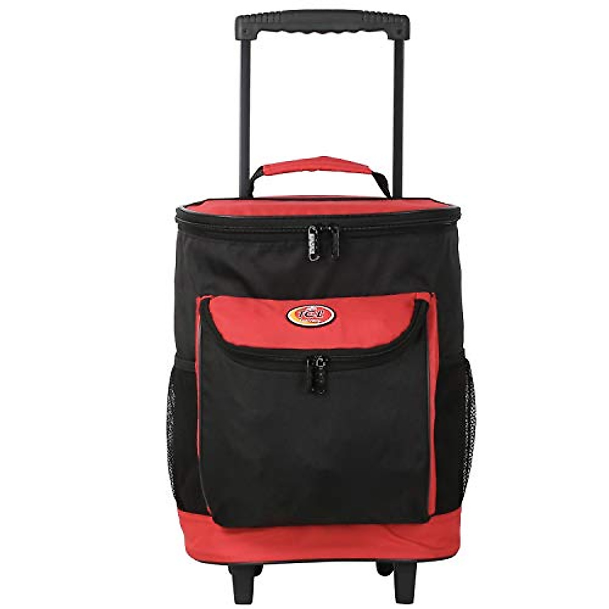 16" Cool Carry 2-Section Rolling Cooler with Thermal Insulation, Red Color Option