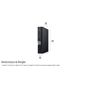 Dell OptiPlex 7070 MFF Desktop Computer Intel Core 9th Gen i7-9700T 2.00GHz to 4.30GHz 8-Cores CPU 16GB DDR4-2666MHz Memory 256GB NVMe PCIe SSD 1TB SATA HHD Windows 10 Pro Dell 3-Years ProSupport Plus