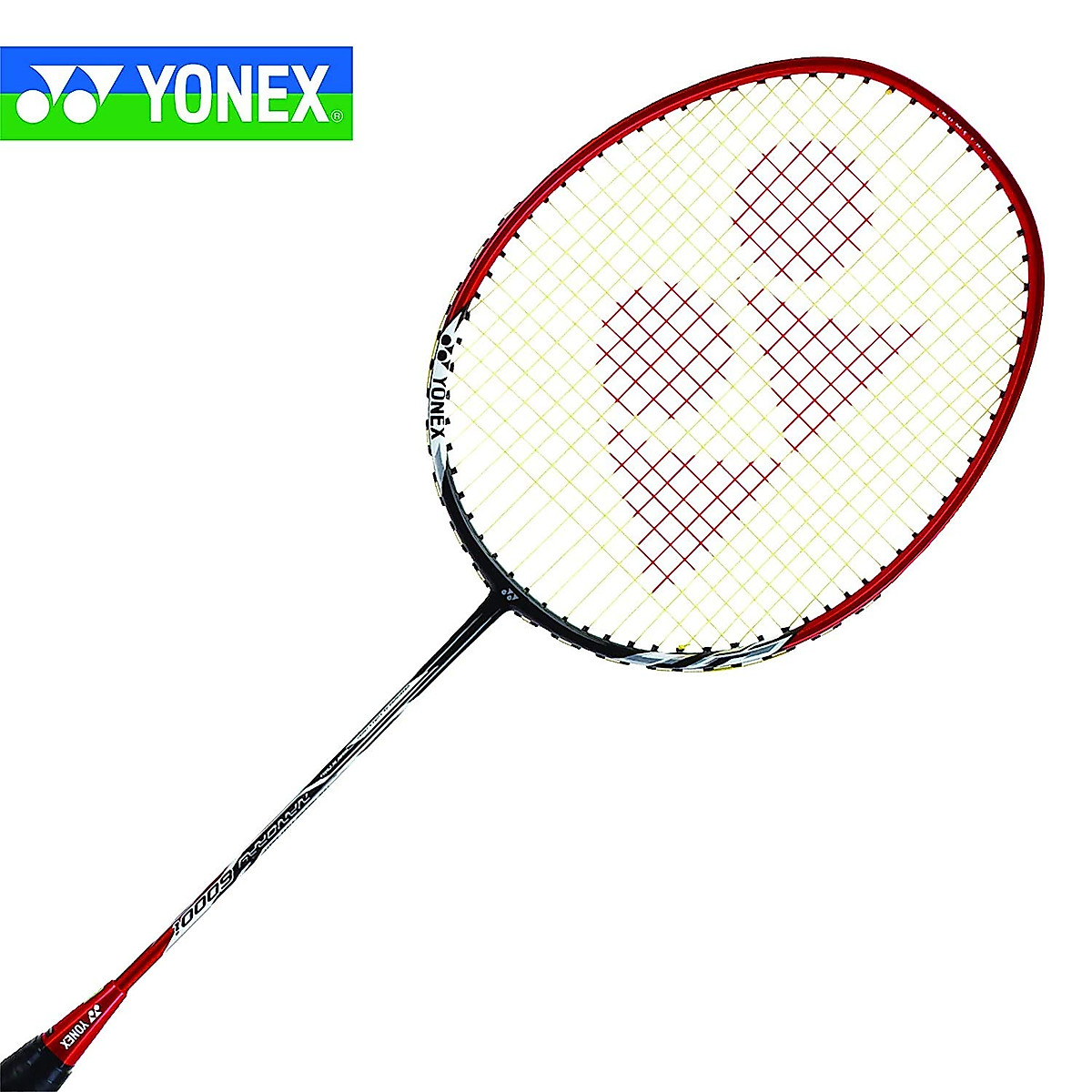 YONEX Badminton Racket Nanoray Series 2018 with Full Cover Professional Graphite Carbon Shaft Light Weight Competition Racquet High Tension Fast Speed Performance (NR6000I - Black/Red, Pack of 1)
