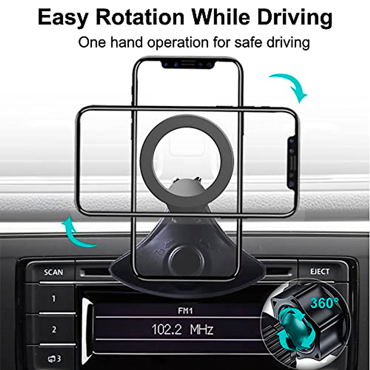 JCWINY CD Slot Ultra Magnetic Phone Holder for Car 360° Adjustable CD Magnetic car Phone Holder Mount Compatible for MagSafe Car Mount for iPhone 14 13 12 Pro Max Mini MagSafe Case and All Cell Phones