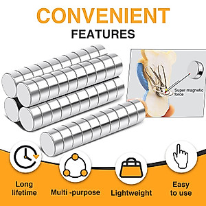 TRYMAG Small Magnets, 50Pcs Strong Refrigerator Magnets Tiny Rare Earth Magnets for Whiteboard, Mini Round Neodymium Disc Magnets for Crafts, DIY, Science, Office Magnets