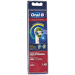 Oral B Floss Action Replacement Brush Heads Refill, 3Count, White