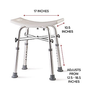 Dr. Kay’s Adjustable Bath Chair with Unique Heavy Duty Crossbar Supports, Shower Stool, Bathroom Chair, Safety Handicap Shower Chair for Inside Shower Seat, Shower Bench, 350 lb Capacity