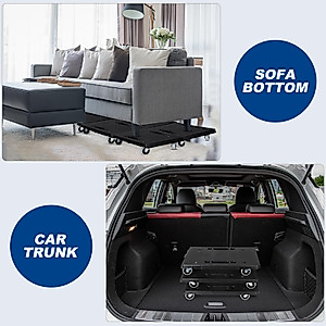 Datanly 3 Pack Furniture Dolly Moving Dolly Connectable Furniture Movers 16.3 x 11.4 Inch 500 Lbs Capacity Each Count 4 Wheels Heavy Duty Small Flat Dolly Cart Portable Dollies with Wheels, Black