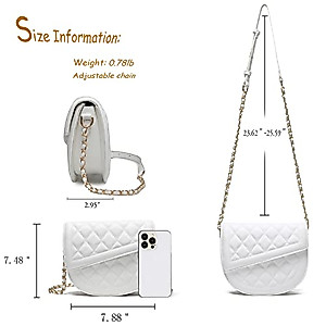 Time Pawnshop Crossbody Purses for Women Quilted Handbags Shoulder Bags with Adjustable Chain Bag Faux Leather