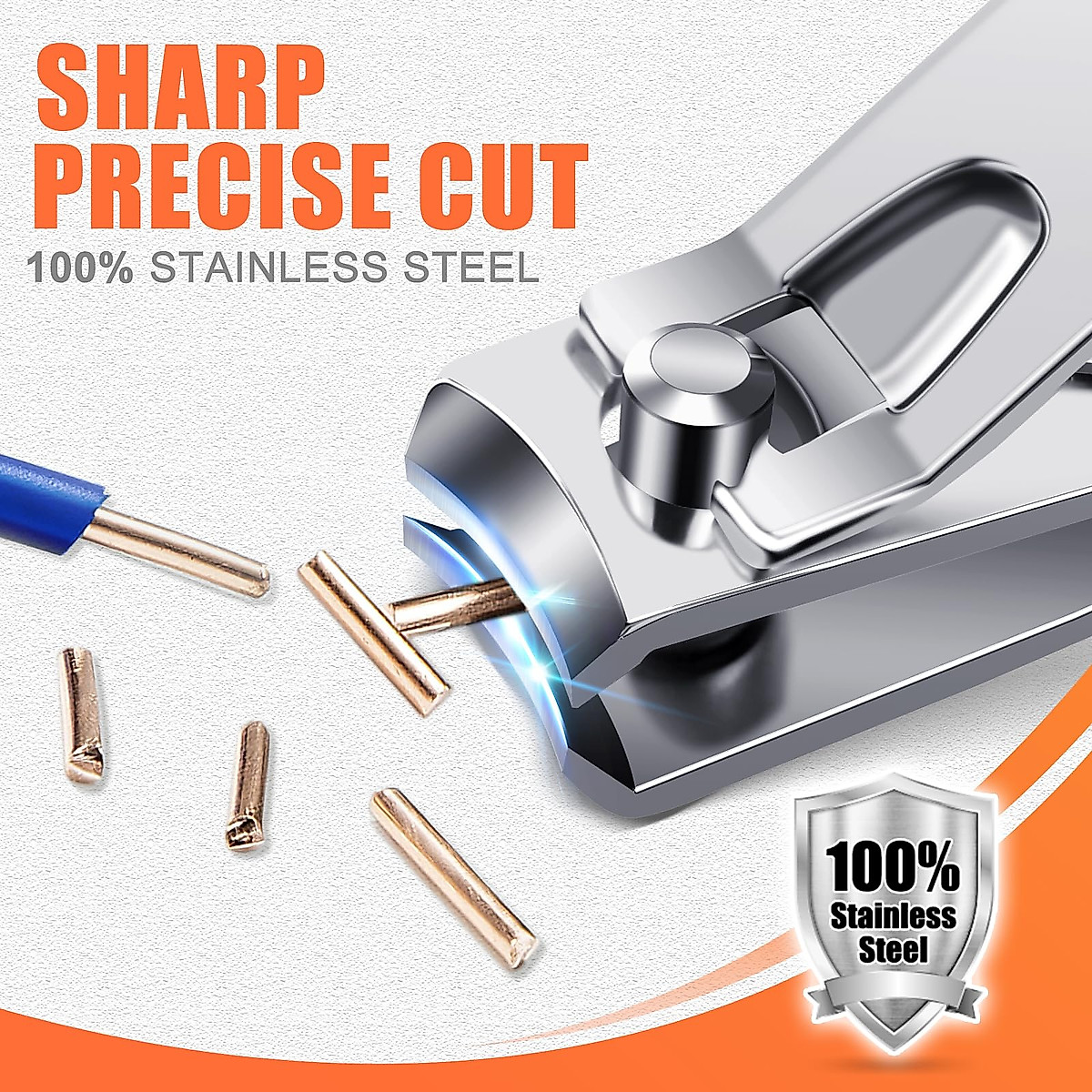 Finger Nail Clippers Adult - DRMODE 8 Pack Nail Clippers Bulk for Men Women Sharp Stainless Steel Travel Mini Toenail Clippers and Fingernail Clipper Set Curved Cutter Trimmer with Nail Cleaner/File