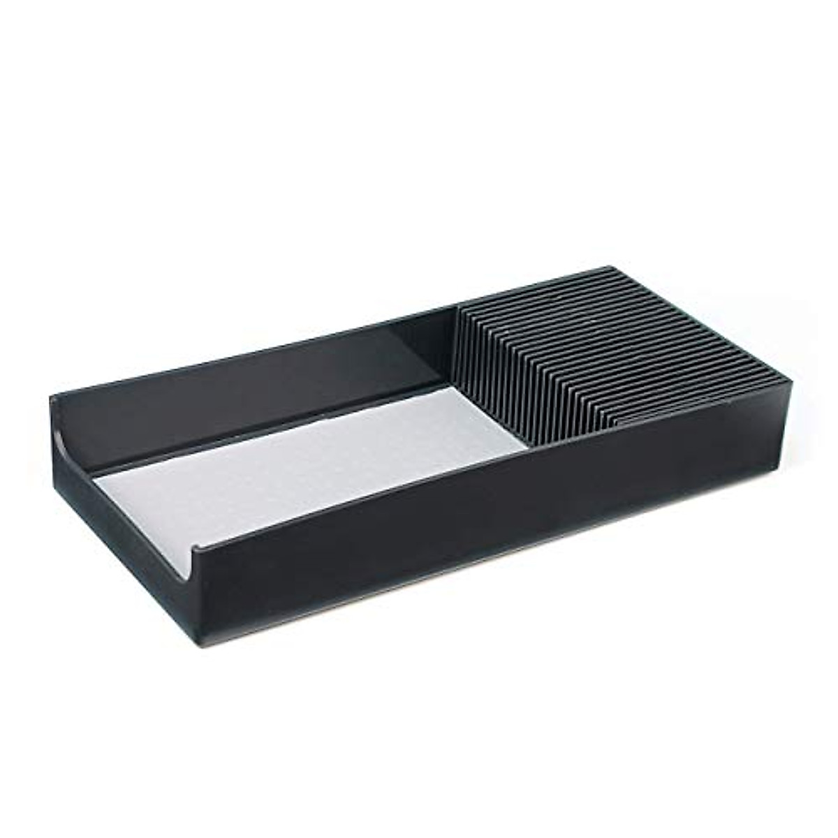 Plastic KNIFEdock - In-Drawer Knife Storage for your kitchen. Replace your knife block with a revolutionary product. Clear your counter top of clutter, and easily identify the desired knife. KNIFEdock