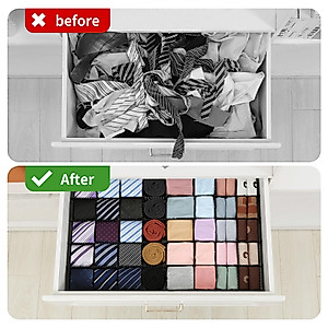 Qozary 42 Pack Adjustable Drawer Organizer Dividers for Socks, Underwear, Makeup, Kitchen, Dresser