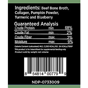 Nature's Diet Pet Original Bone Broth Protein Powder with Functional Benefits for Hip and Joint, Digestion, Skin and Coat (Hip & Joint, 6 oz = 60 Servings)