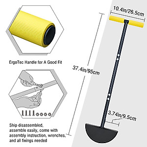 Colwelt Half Moon Edger Lawn Tool, Lawn Edgers with Soft Handle, Manual Lawn Edger for Grass, Borders Sidewalks, Driveways, Gardens, 38-Inch