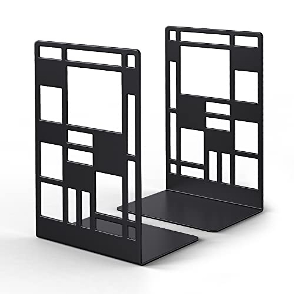 Bookends,Book Ends for Shelves,Bookends for Heavy Books, Book Holder,Metal BookEnd Supports (4)