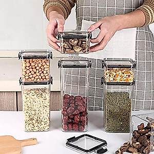 Rvikurc Airtight Food Storage Containers with Lids, Anti Leak Cereal Flour Storage with 4-Side Locks for Solid Food Sugars Soups and Sauces, Freezer-Safe Plastic Pantry Kitchen Organizations