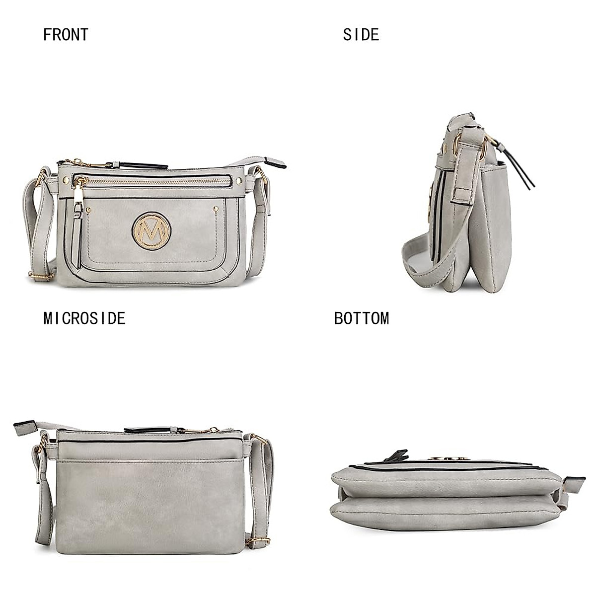 MKF Collection Crossbody bag for women, Adjustable Strap Vegan leather Shoulder Bag messenger Purse by Mia K