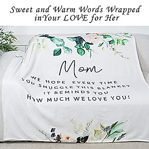 Gifts for Mom, Mother's Day Blanket Gifts for Mom, Mom Birthday Gifts from Daughter or Son, Snuggly Soft Cozy Mothers Day Blanket 60" x 50"