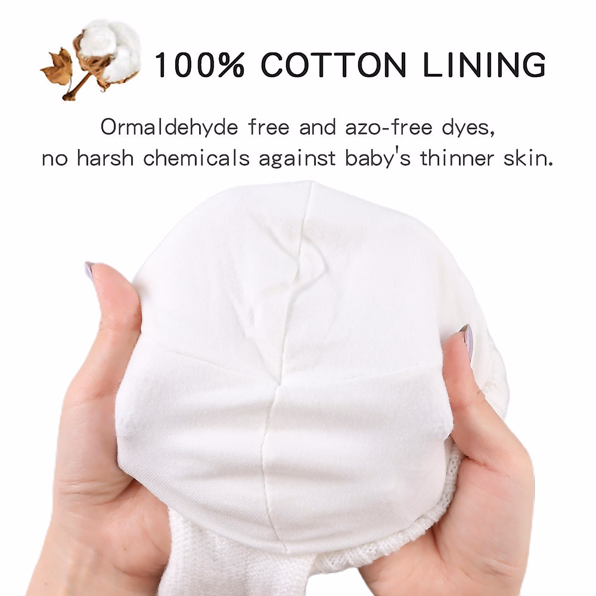 JANGANNSA Cute Knitted Boys Girls Christmas Beanie Warm Earflap Winter Hat Infant Toddler Baby Beanie 0-6Y (M, White Pompom)