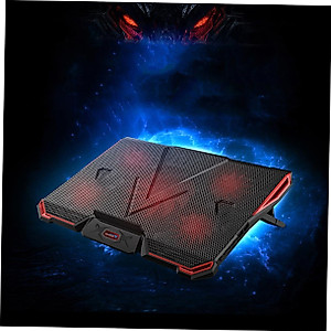 Mikikit Hard Drive Rack 5 Laptop Cooler Base Wood Cooling Pad Laptop Cooling Pad Cooling Pad for Laptop Adjust Five Fans Wheelchair Arm Rest