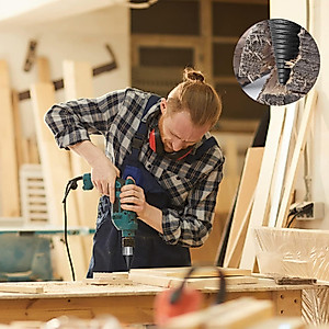 ZXLOYOS Firewood Drill Bit Wood Splitter with 3 Shank Hex + Square + Round, Removable Heavy Duty Drill Screw Cone Driver for Electric Drills, 32mm