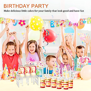 Csdtylh 24 Pack Cake Push Pop Containers with Lids, Reusable Cake Push Pops, Muti-purpose Push Pop Cake Containers, Plastic Cake Push-up Pop Shooter for Cupcake, Confetti, Homemade Ice Cream,Desserts