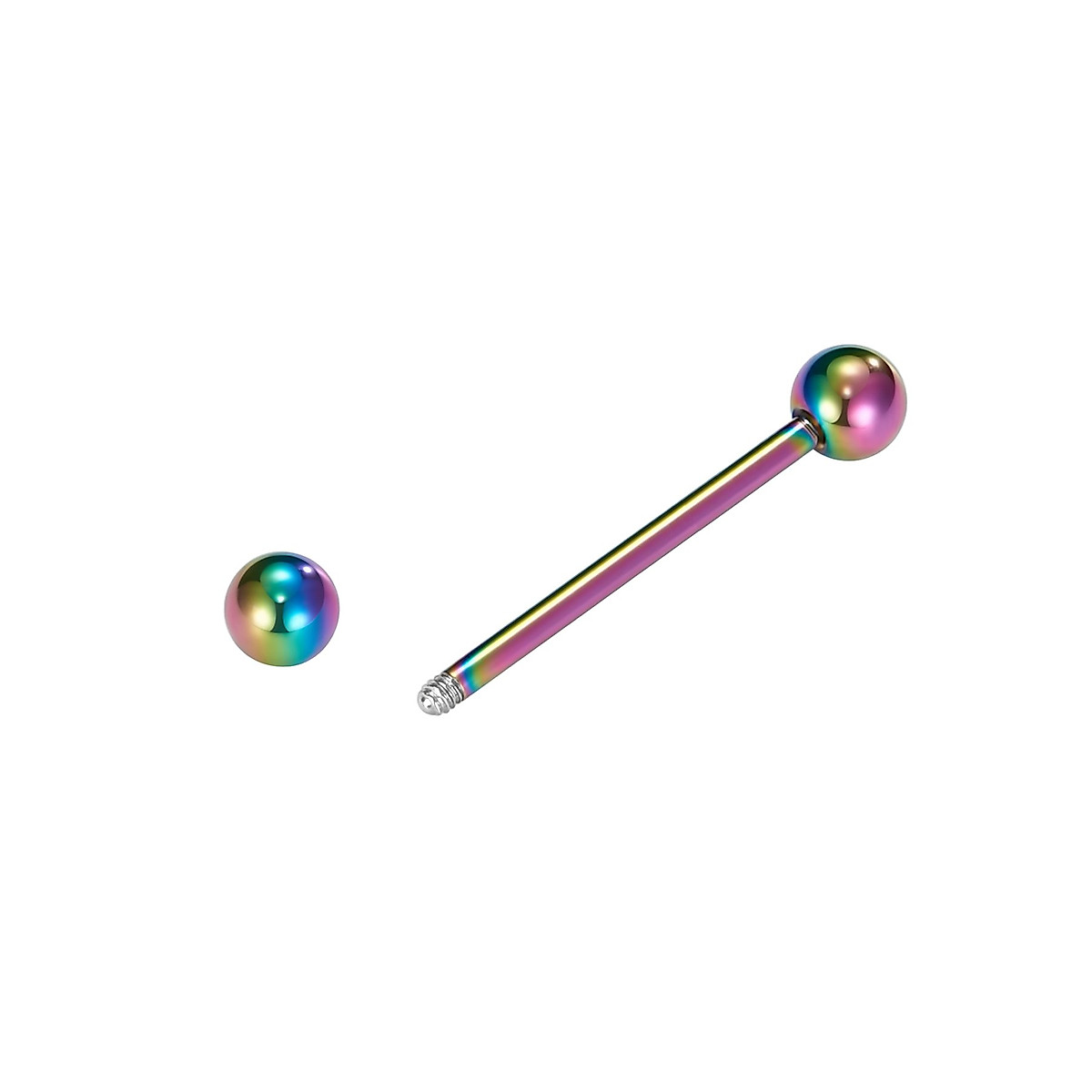 VCMART Nipple Rings Tongue Ring Surgical Steel Nipplerings Piercing Women Rainbow Barbells 14G 6 Pairs 3/4"