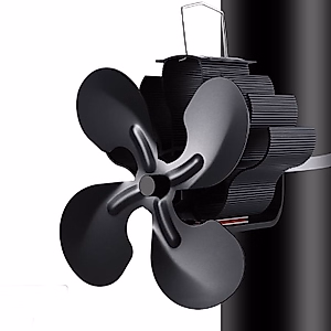 CoutureBridal Heat Powered 4 Blades Stove Fan,Silent Flue Pipe Fireplace Fan, Eco-Friendly on Chimney for Wood Log Burner Fireplace