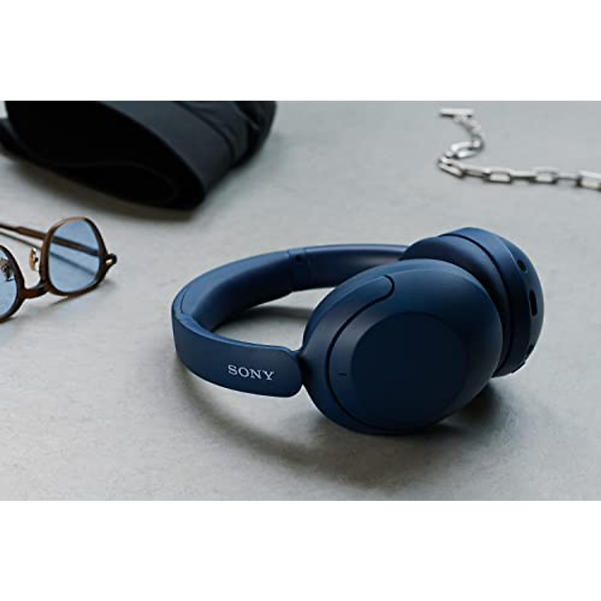 Sony WH-XB910N Extra BASS Noise Cancelling Headphones, Wireless Bluetooth Over The Ear Headset with Microphone and Alexa Voice Control, Blue (Amazon Exclusive)