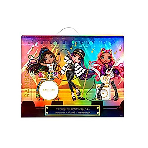 Rainbow High Rockstar Fashion Doll 2 Complete Outfits & Rockband Essentials Choose Carmen Major, Vanessa Tempo, Lyric Lucas , Multicolour