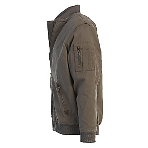 Gioberti Men's 100% Cotton Sportwear Full Zipper Twill Bomber Jacket, Olive, XXL