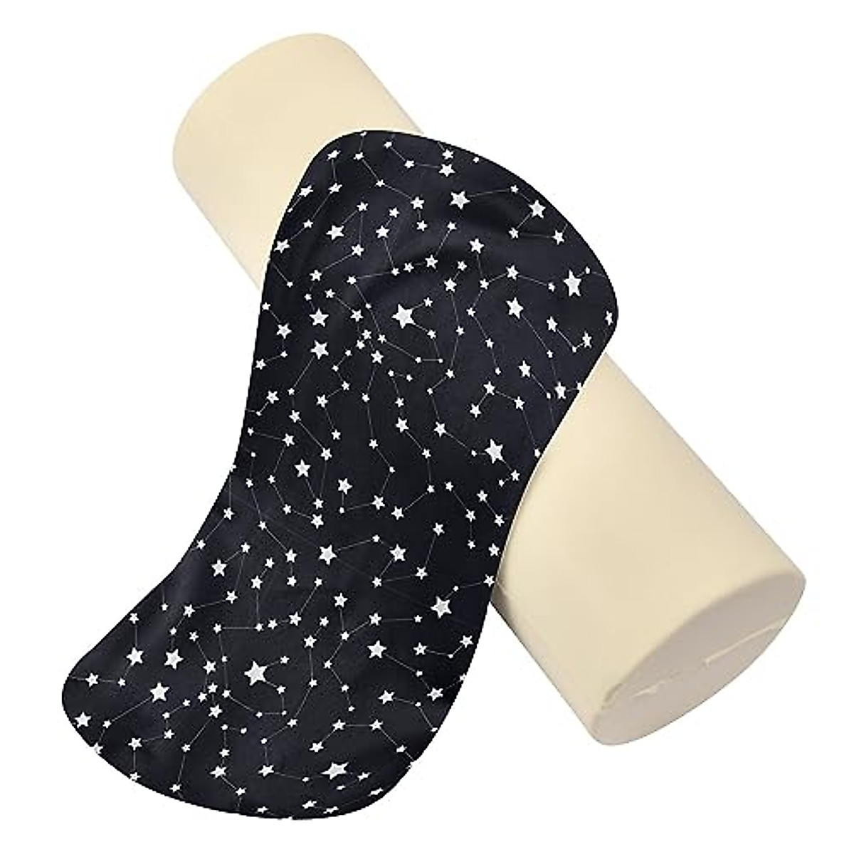 Vnurnrn Shining Stars Neck Support Pillow Round Neck Roll Bolster Cylinder Pillow Cervical Pillows Arm Pillow for Leg Knee Back Head Support for Work Women Men Traveling Headrest