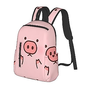 DEHIWI Cute Pig Casual Backpack Bag Lightweight Laptop Bag Travel Laptop Backpack For Women Men
