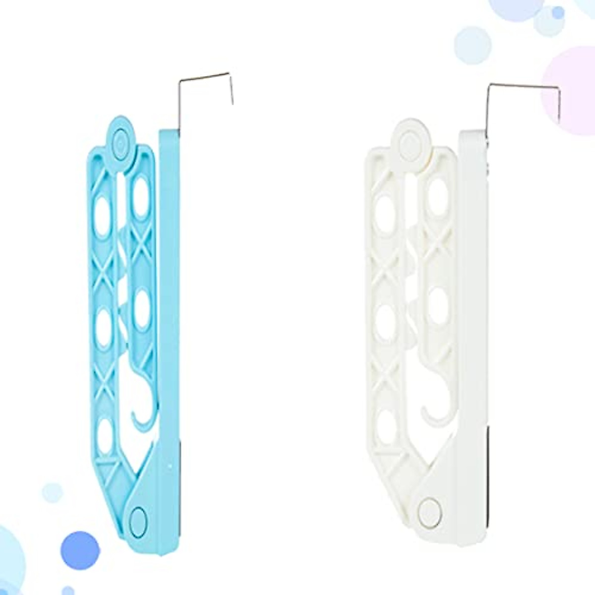 Alipis White Clothing Rack Portable Clothes Rack 6 Home Foldable Poratble Cabinet Over White Blue Door + Drying Rack Holes for Underwear Clothes Dorm Socks Hanger White Clothing Rack